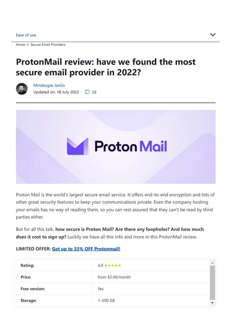 Protonmail Review The Safest Email Provider In 2022 Cybernews