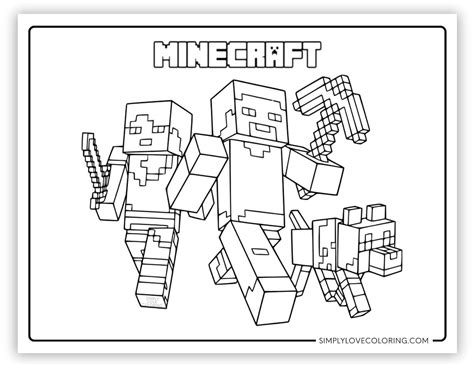 Minecraft Coloring Pages Minecraft Steve And Alex Drawing