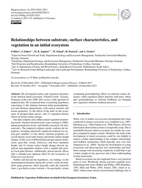 Pdf Relationships Between Substrate Surface Characteristics And
