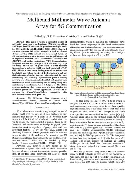 pdf multiband millimeter wave antenna array for 5g communication