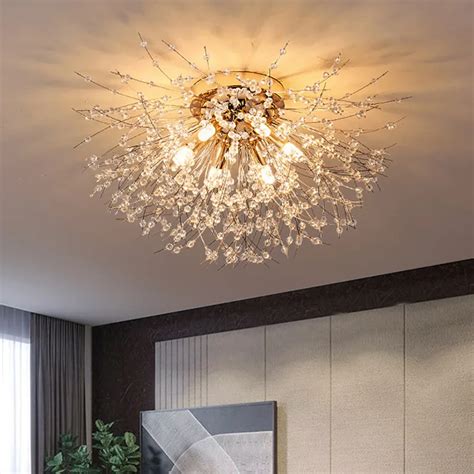 현대 크리스탈 Led 천장 조명 거실 식사 침실 로프트 지붕 홈 장식 패션 샹들리에 조명기구 Aliexpress
