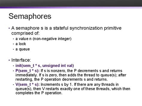 Lecture 22 Semaphores And Conditional Variables Cs 105