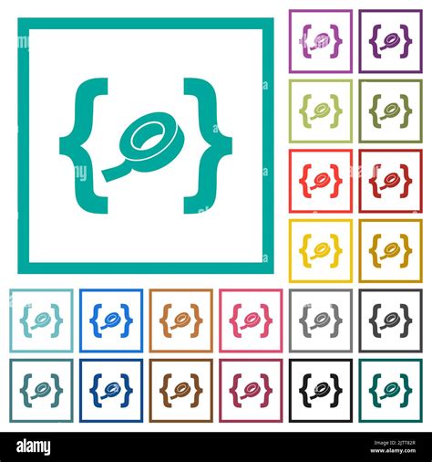 Software Patch Flat Color Icons With Quadrant Frames On White Background Stock Vector Image