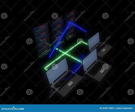 Future Datacenter Concept 3d Illustration Stock Illustration