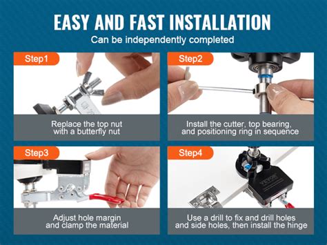 Vevor Mm Concealed Door Hinge Jig Aluminum Alloy Cabinet Hinge Jig Accurate Locking Dual