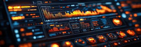 Abstract Digital Dashboard With Glowing Data Stock Illustration
