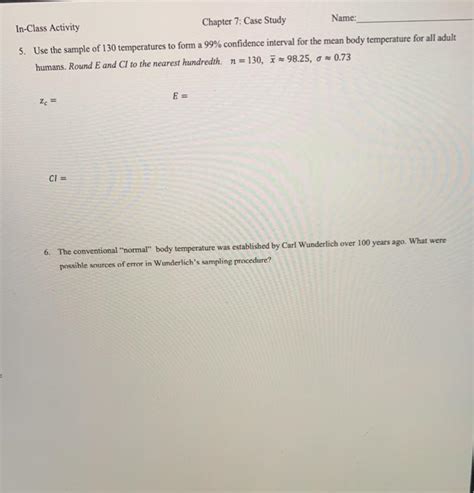 Solved In Class Activity Chapter 7 Case Study Name In An Chegg Com