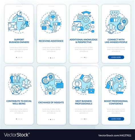 Benefits Of Business Networking Blue Onboarding Vector Image