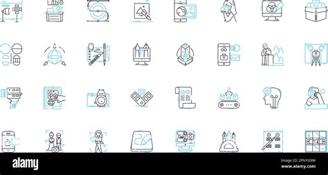 Visual Design Linear Icons Set Composition Color Typography Layout