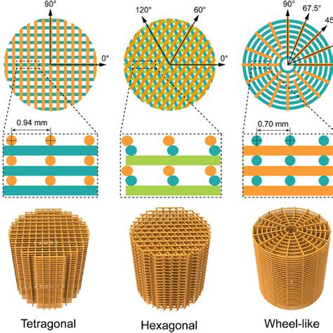 The 3d Printed Pla Scaffolds With Different Structures Designed In This Download Scientific