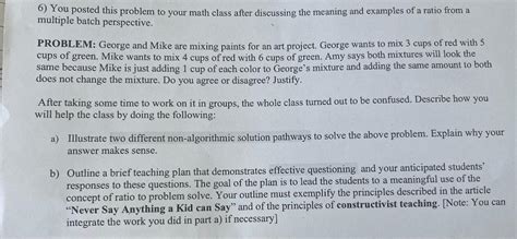 Solved 6 You Posted This Problem To Your Math Class After Chegg