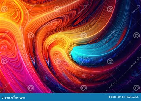 Colorful Abstract Lines And Swirls Colorful Background Ai Generative Illustration Stock