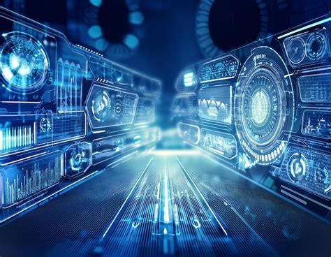 Abstract Technology Background With Digital Interfaces And Holograms Premium Ai Generated Image