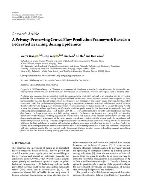 Pdf A Privacy Preserving Crowd Flow Prediction Framework Based On