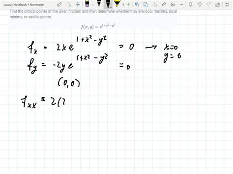 solved find all critical points and identify them as local maximum