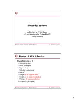 A Review Of ANSI C And Considerations For Embedded C A Review Of Ansi C And Considerations