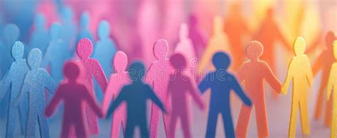 The Colorful Network Of Paper Figurines Symbolizing Unity And Connection In Diversity Ai