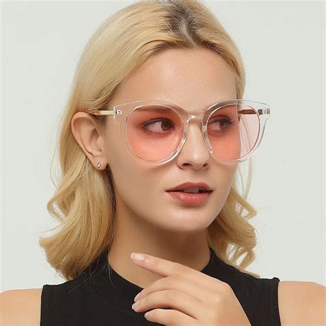 LONSY 패션 빅 라운드 선글라스 여성용 레트로 핑크 선글라스 여성용 선글라스 AliExpress