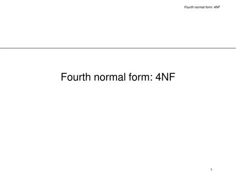 Ppt Fourth Normal Form 4nf Powerpoint Presentation Free Download