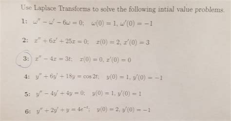 solved use laplace transforms to solve the following intial
