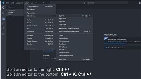 How To Split An Editor In Vs Code Notepad Vim Read It Easy