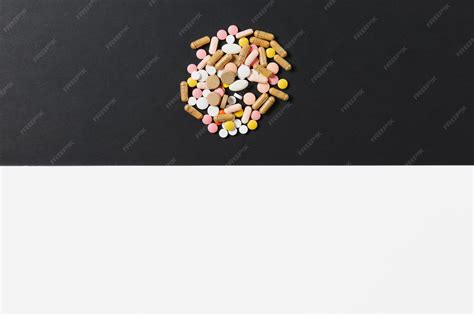 Premium Photo Medication White Colorful Round Tablets Arranged