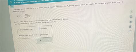 Solved Evaluating An Exponential Function With A Species Of