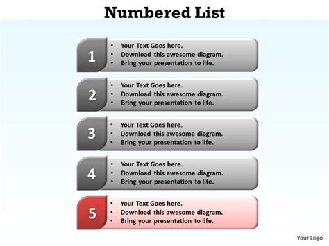 Numbered List PowerPoint Slide Templates PowerPoint Presentation Slides Template PPT