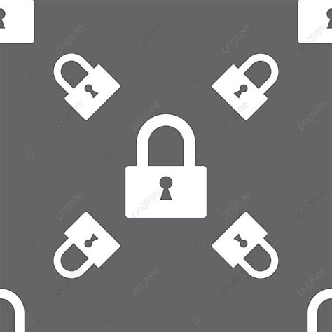 Icon Of A Locked Padlock Symbol Of A Lock Continuous Pattern On A Grey Background Vector Vector