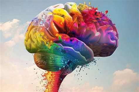 Vibrant Brain Explosion Exploring Cognitive Overload And Creative Inspiration On World Mental