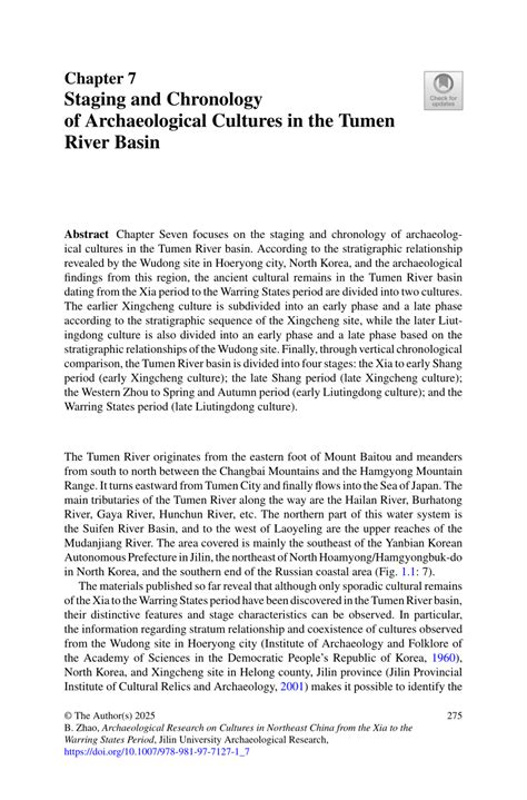 Pdf Staging And Chronology Of Archaeological Cultures In The Tumen River Basin