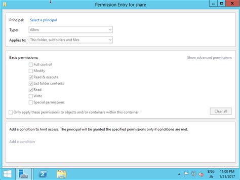 windows server 2012 r2 file server access permission server world