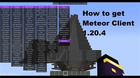 How To Install And Use The Minecraft Meteor Hacked Client 1 20 4 Outdated Youtube