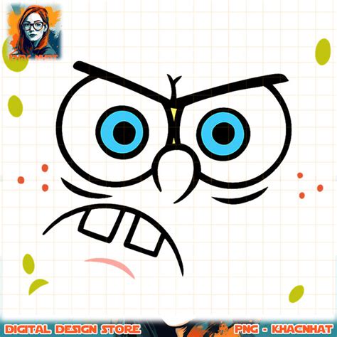 Spongebob Squarepants Large Angry Face Png Digital Download Inspire Uplift