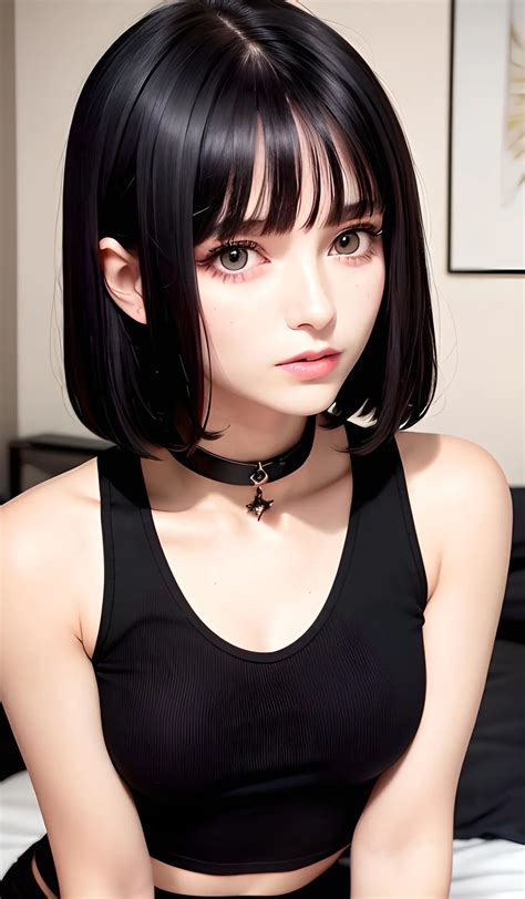 黑色短发美女 无界ai