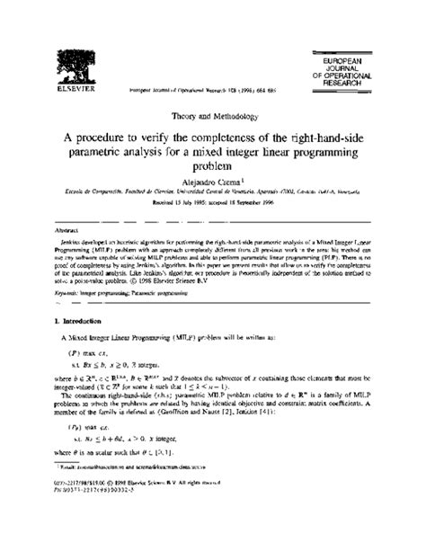 Pdf A Procedure To Verify The Completeness Of The Right Hand Side