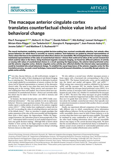The Macaque Anterior Cingulate Cortex Translates Counterfactual Choice Value Into Actual