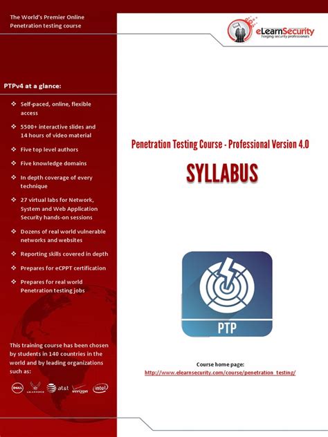 Syllabus Penetration Testing Course Professional Version 4 0