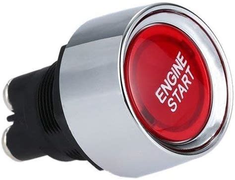 Jtron Car Engine Start Push Button Ignition Switch Red Led 12V 50A Ignition Starter Button
