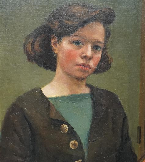Unknown Self Portrait Of A Female Artist With Palette British 1930