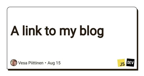 A Link To My Blog Rdevto