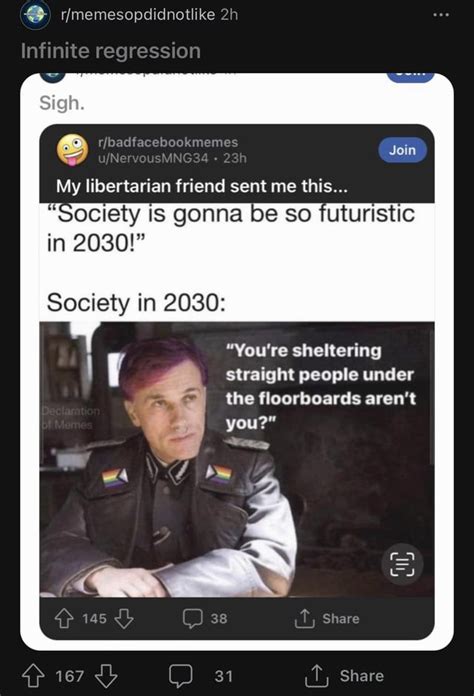 Infinite Regression Part 2 R Memesopdidnotlike