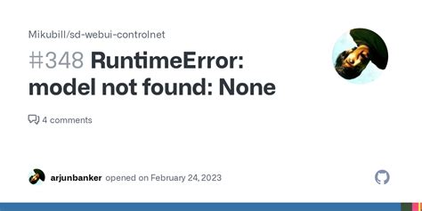 runtimeerror model not found none · issue 348 · mikubill sd webui