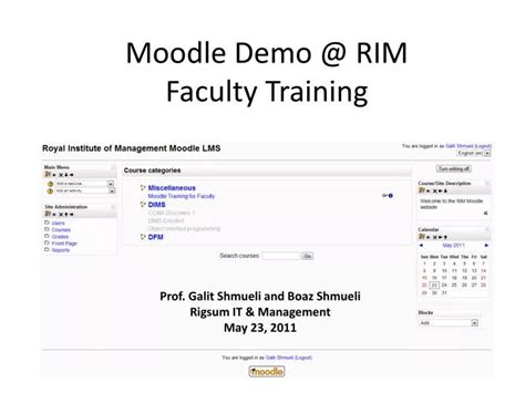 Ppt Moodle Demo Rim Faculty Training Powerpoint Presentation Free