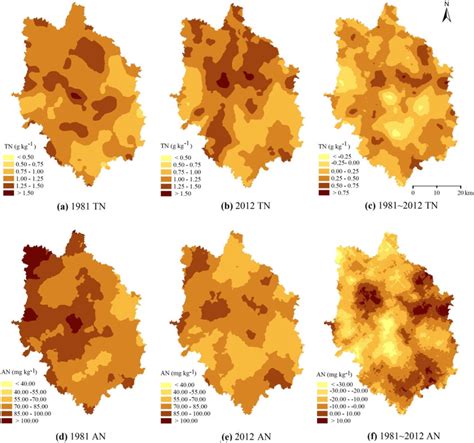 Spatial Patterns Of Total Nitrogen Tn And Available Nitrogen An And