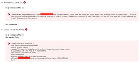 Azure Storage Account Blob Service Sas Connectivity Check Failed
