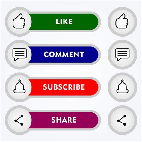 premium vector like comment share subscribe button icon vector design