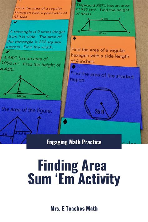 Area Sum Em Activity High School Math Lesson Plans Math Lesson Plans Teaching Math