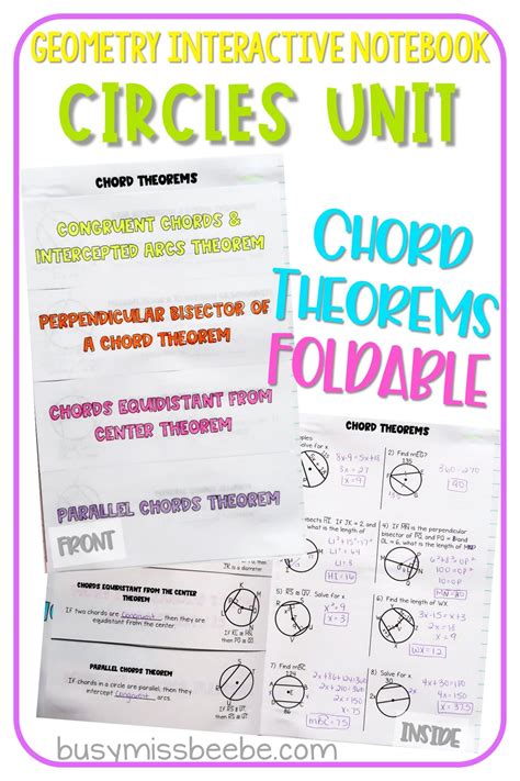 Circles Geometry Interactive Notebook Artofit