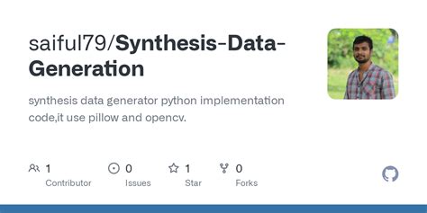 Github Saiful79synthesis Data Generation Synthesis Data Generator